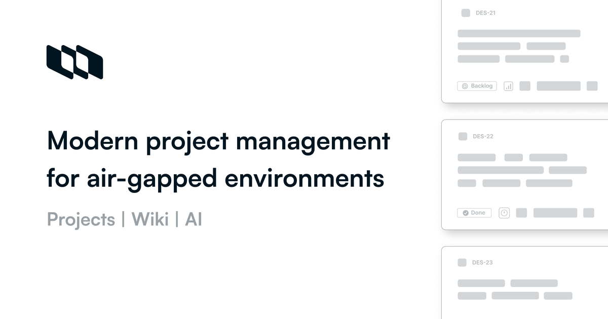 Air-Gapped Project Management for Secure Environments | Plane